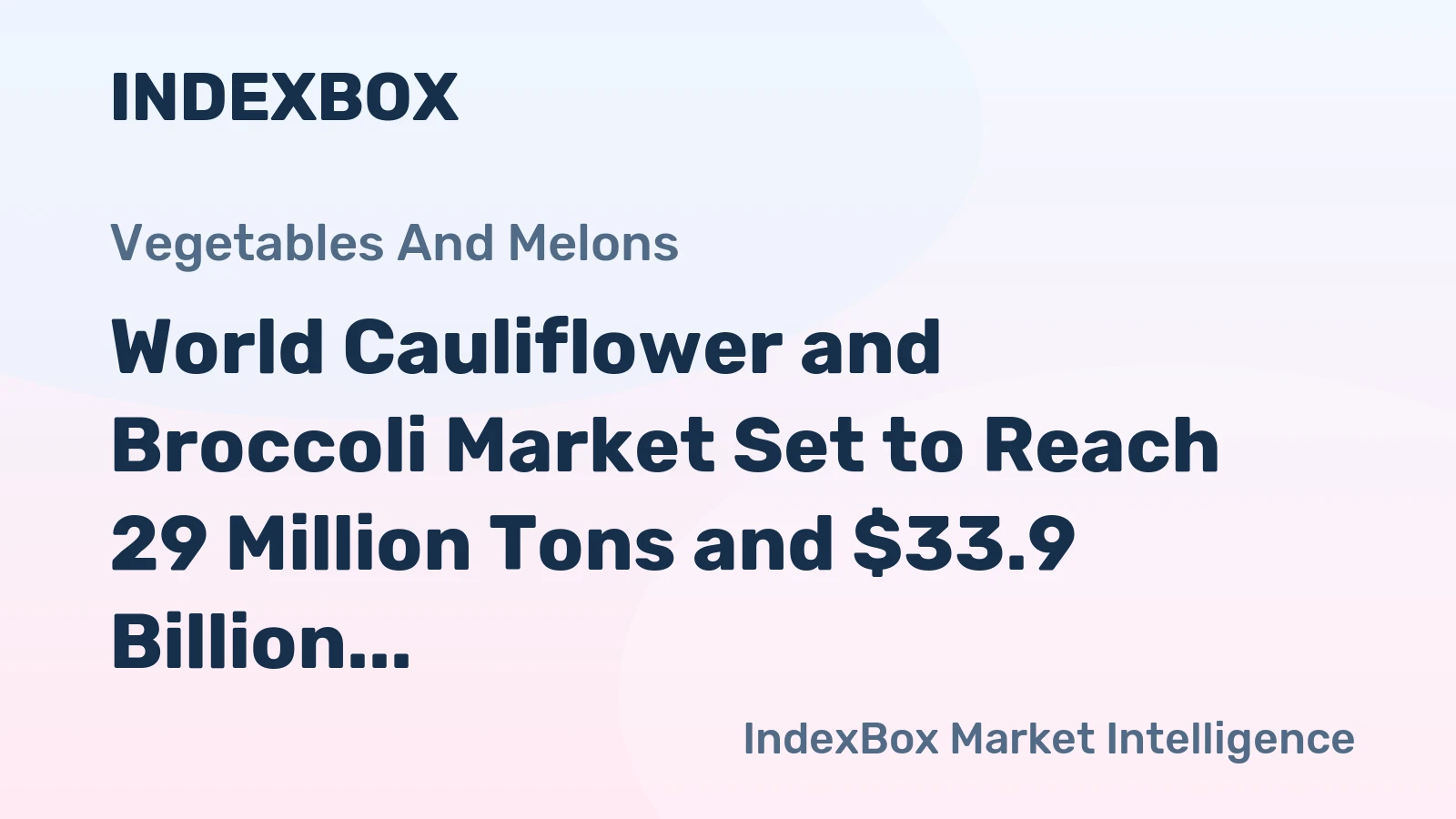 World Cauliflower and Broccoli Market Set to Reach 29 Million Tons and $33.9 Billion by 2035