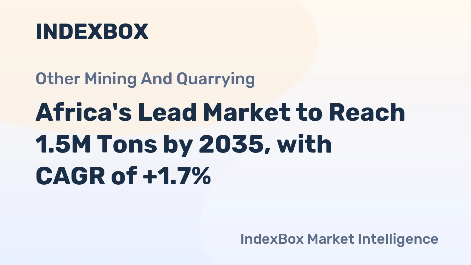 Africa's Lead Market to Reach 1.5M Tons by 2035, with CAGR of +1.7%