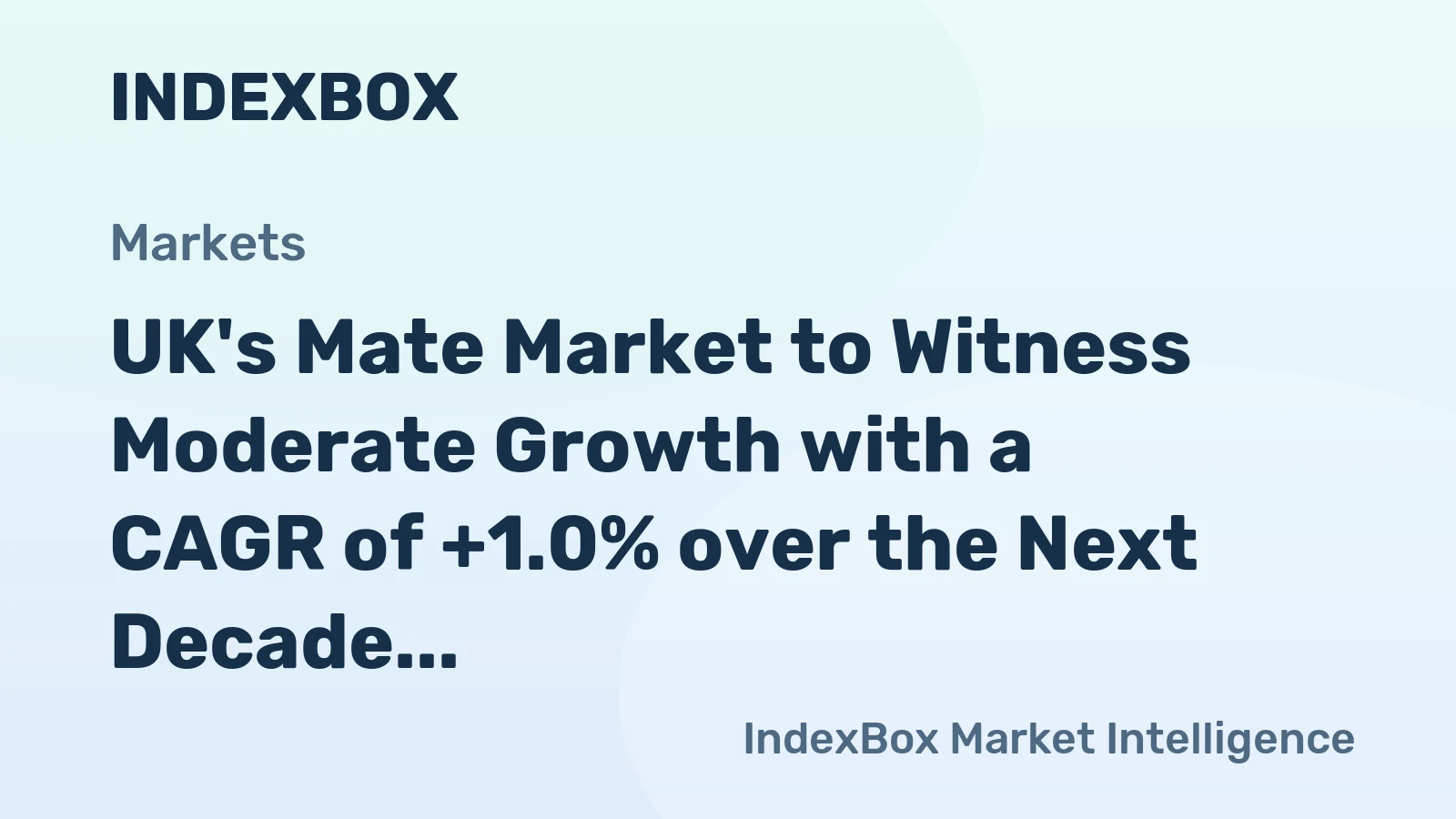 UK's Mate Market to Witness Moderate Growth with a CAGR of +1.0% over the Next Decade