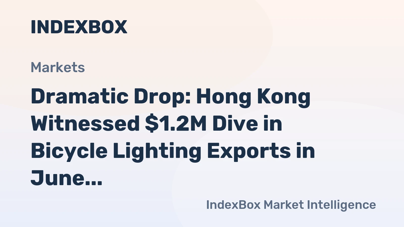 Dramatic Drop: Hong Kong Witnessed $1.2M Dive in Bicycle Lighting Exports in June 2023