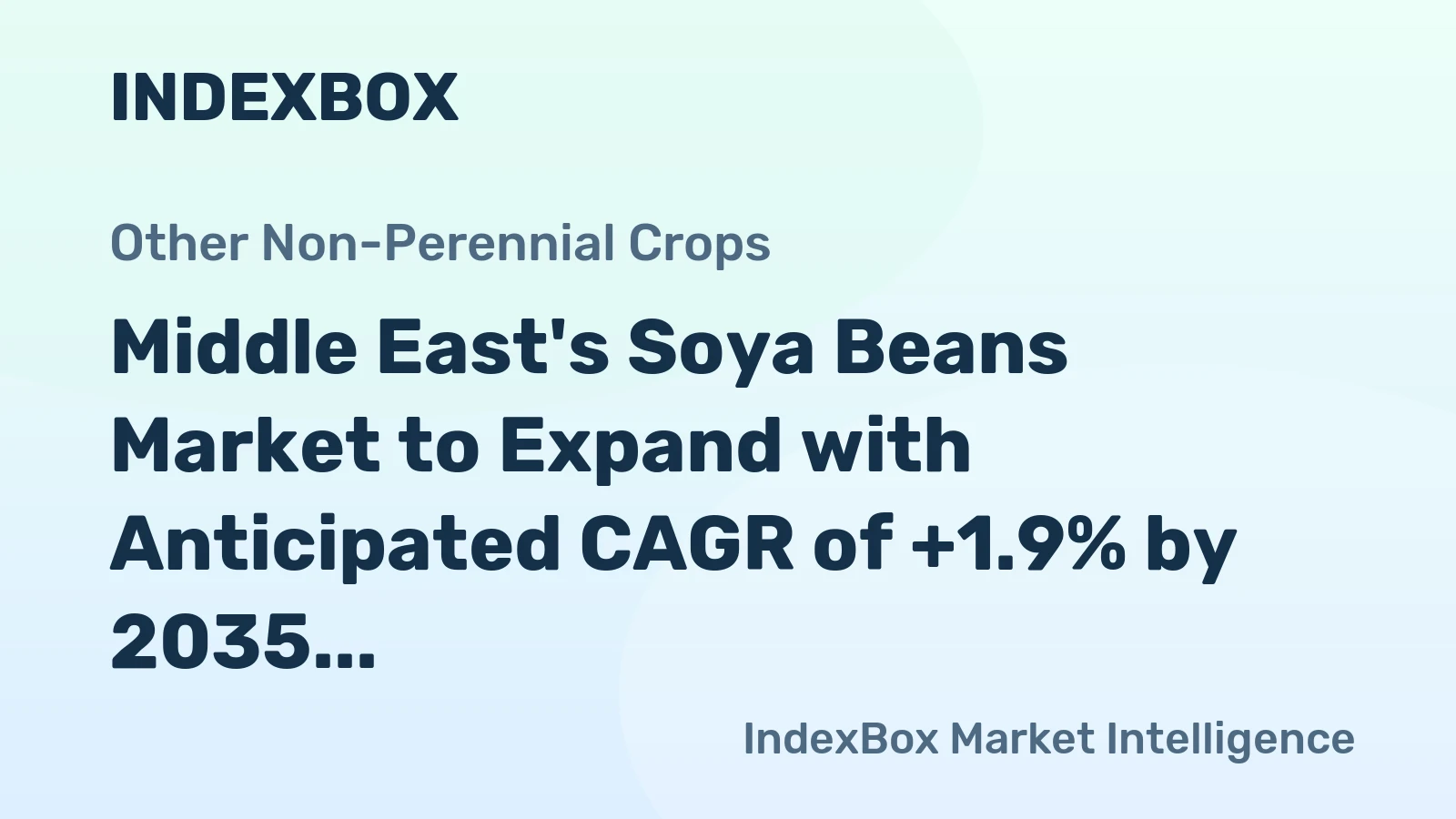 Middle East's Soya Beans Market to Expand with Anticipated CAGR of +1.9% by 2035