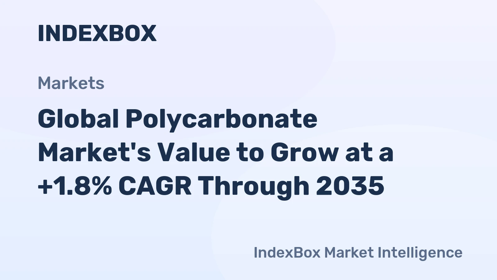 Global Polycarbonate Market's Value to Grow at a +1.8% CAGR Through 2035