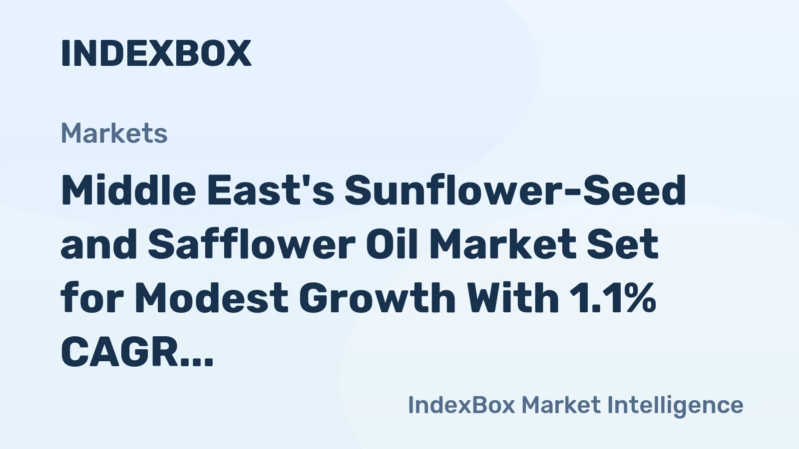 Middle East's Sunflower-Seed and Safflower Oil Market Set for Modest Growth With 1.1% CAGR Through 2035