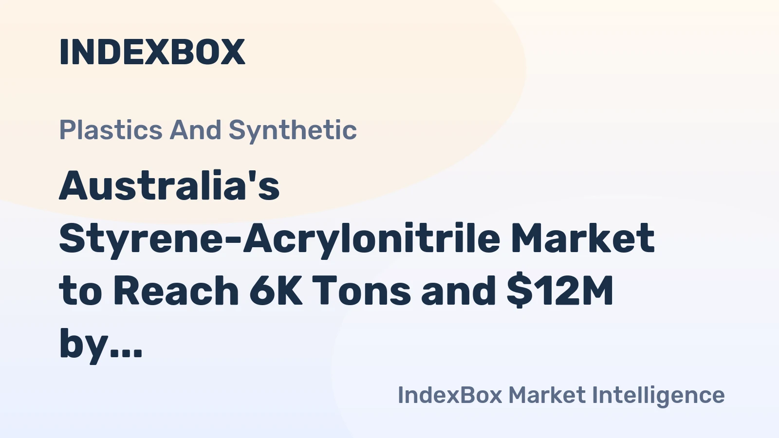 Australia's Styrene-Acrylonitrile Market to Reach 6K Tons and $12M by 2035