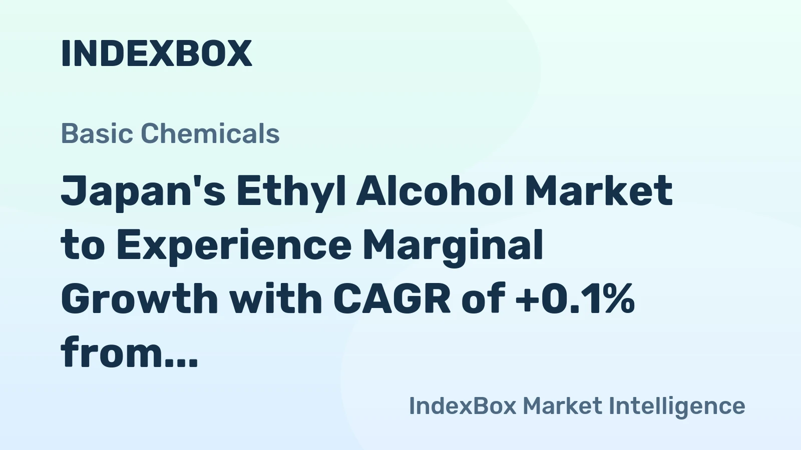Japan's Ethyl Alcohol Market to Experience Marginal Growth with CAGR of +0.1% from 2024 to 2035