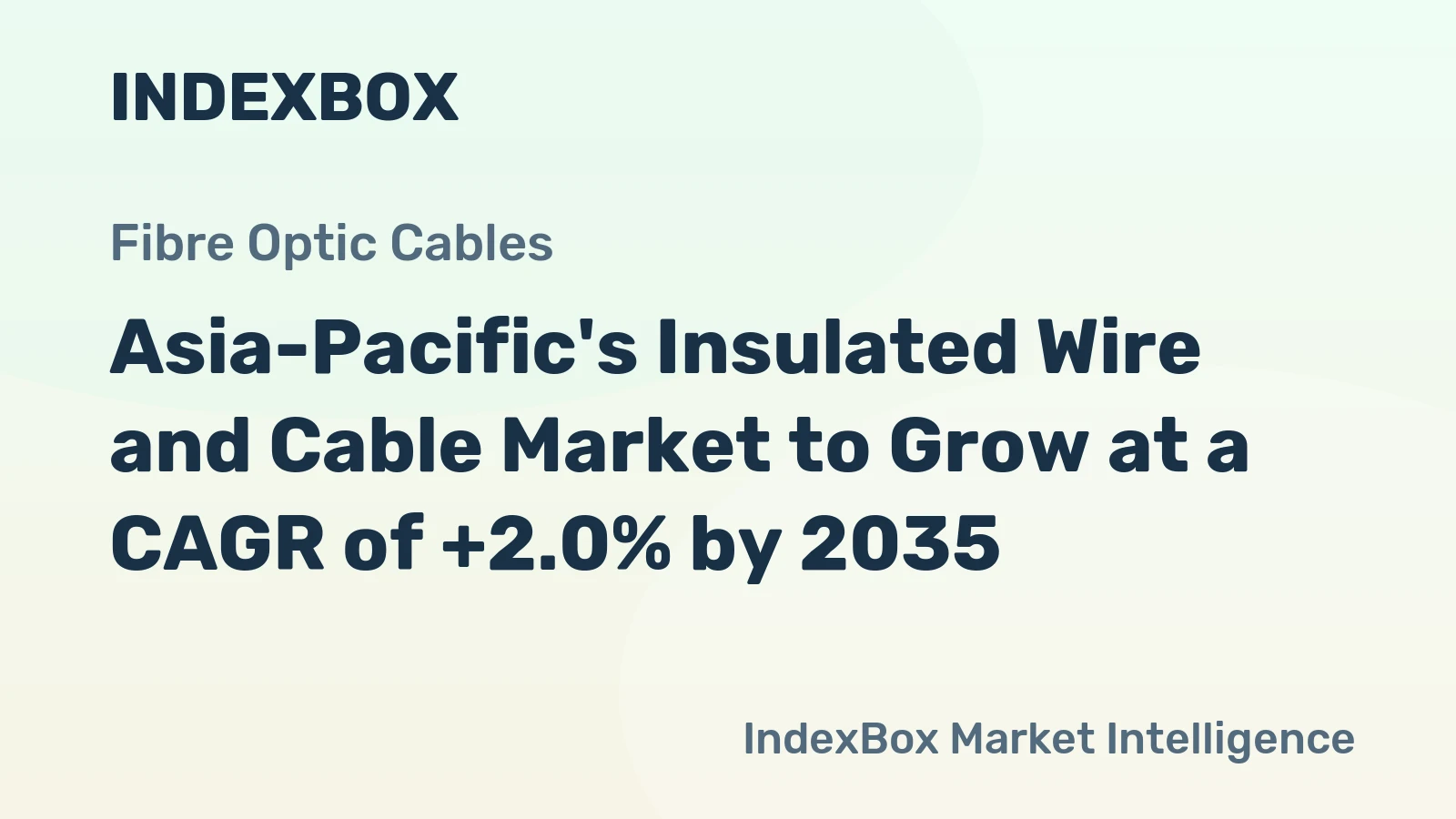 Asia-Pacific's Insulated Wire and Cable Market to Grow at a CAGR of +2.0% by 2035