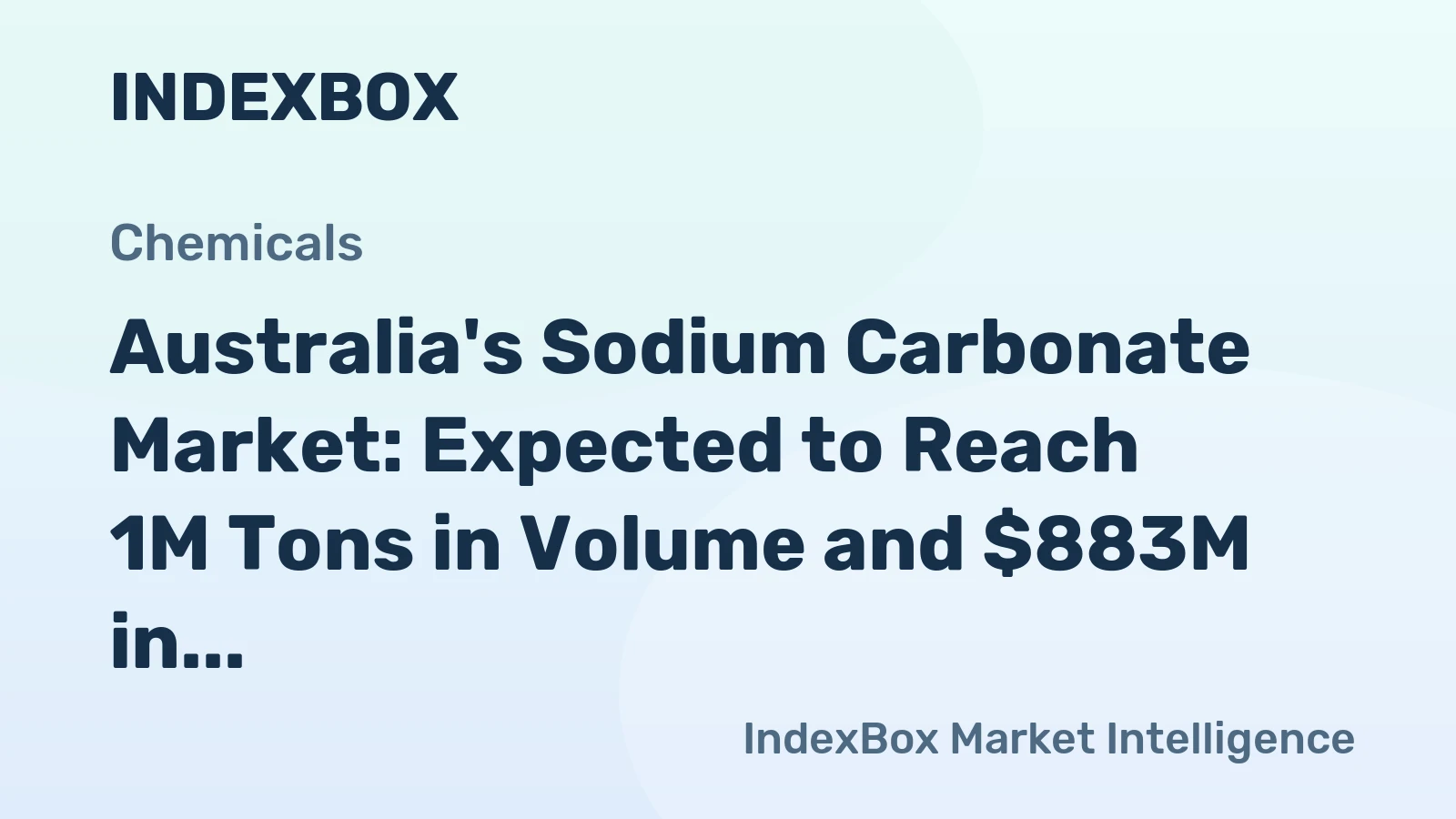 Australia's Sodium Carbonate Market: Expected to Reach 1M Tons in Volume and $883M in Value by 2035