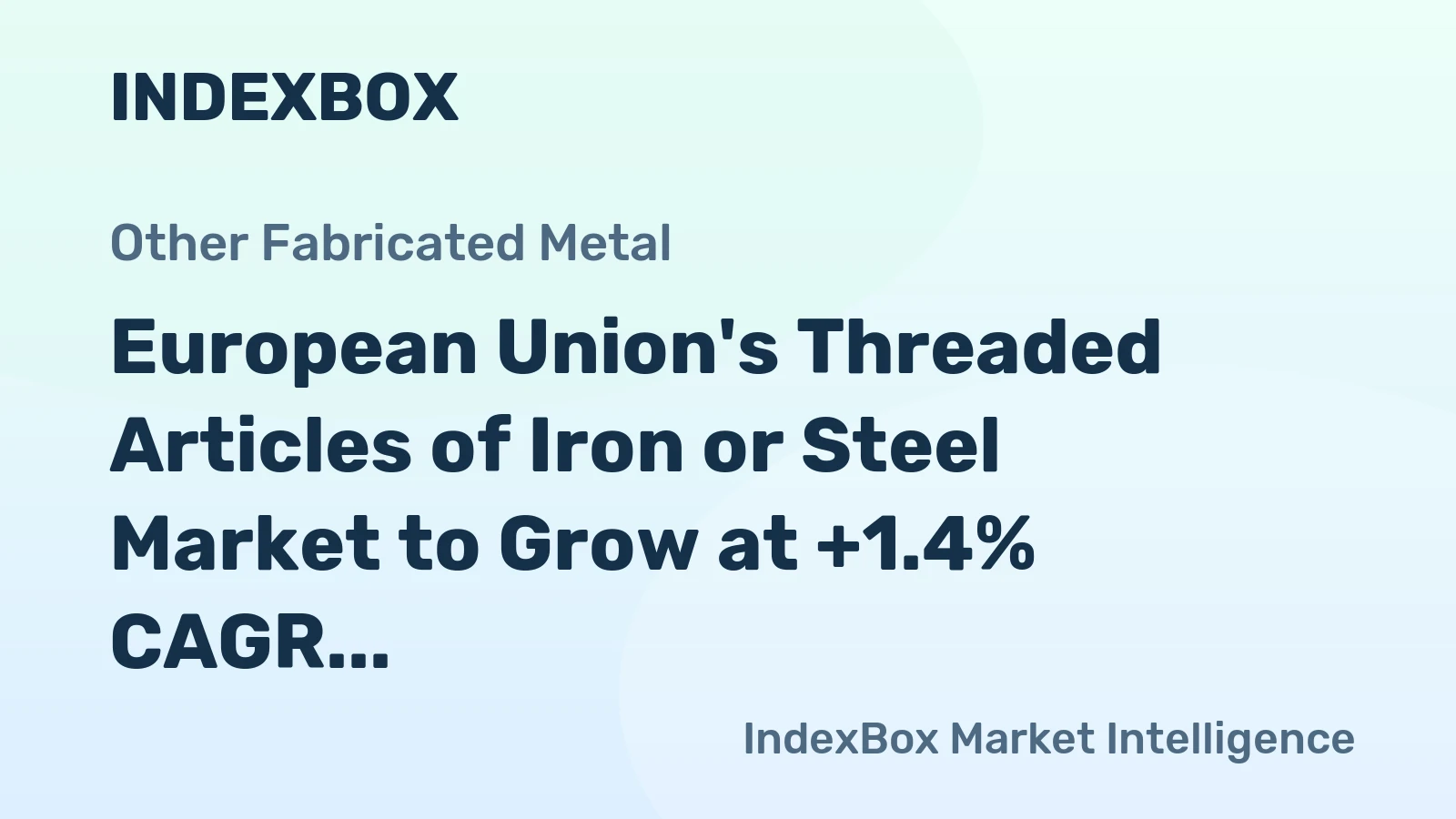 European Union's Threaded Articles of Iron or Steel Market to Grow at +1.4% CAGR, Reaching 455K Tons by 2035