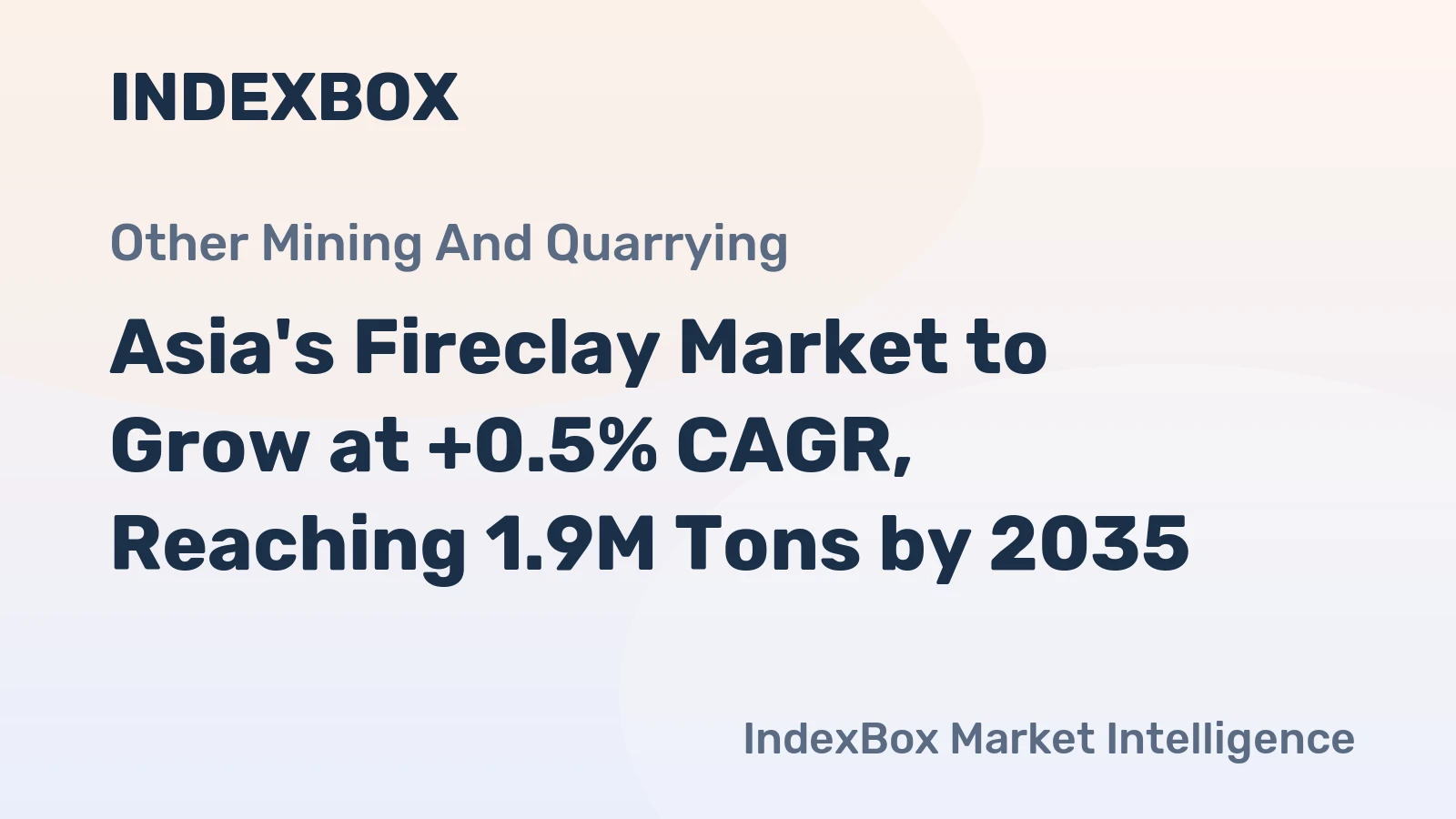 Asia's Fireclay Market to Grow at +0.5% CAGR, Reaching 1.9M Tons by 2035