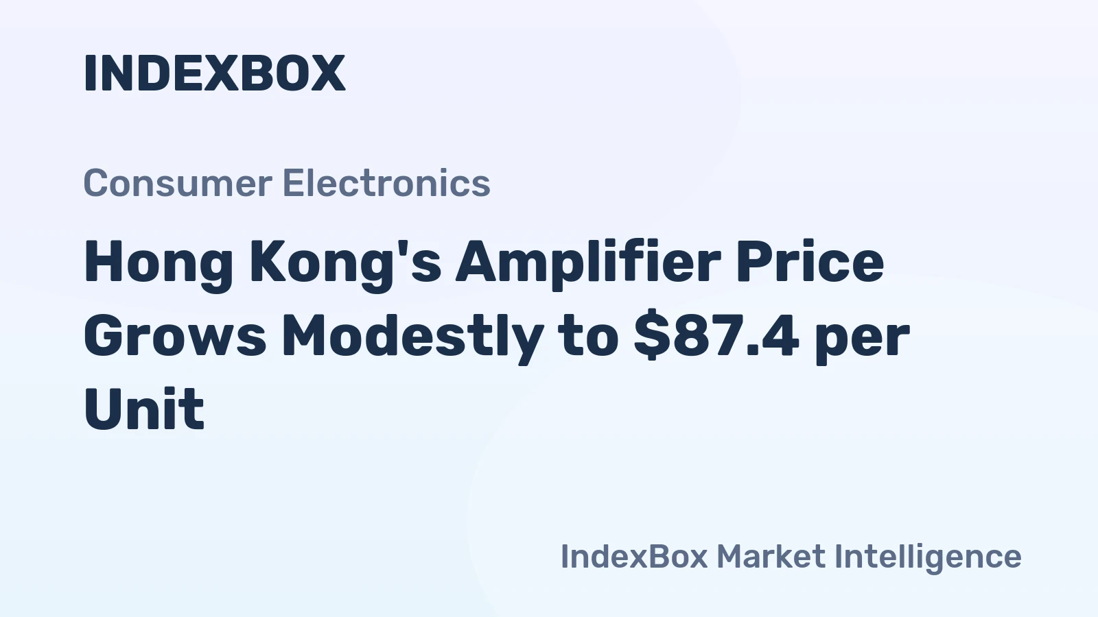 Hong Kong's Amplifier Price Grows Modestly to $87.4 per Unit