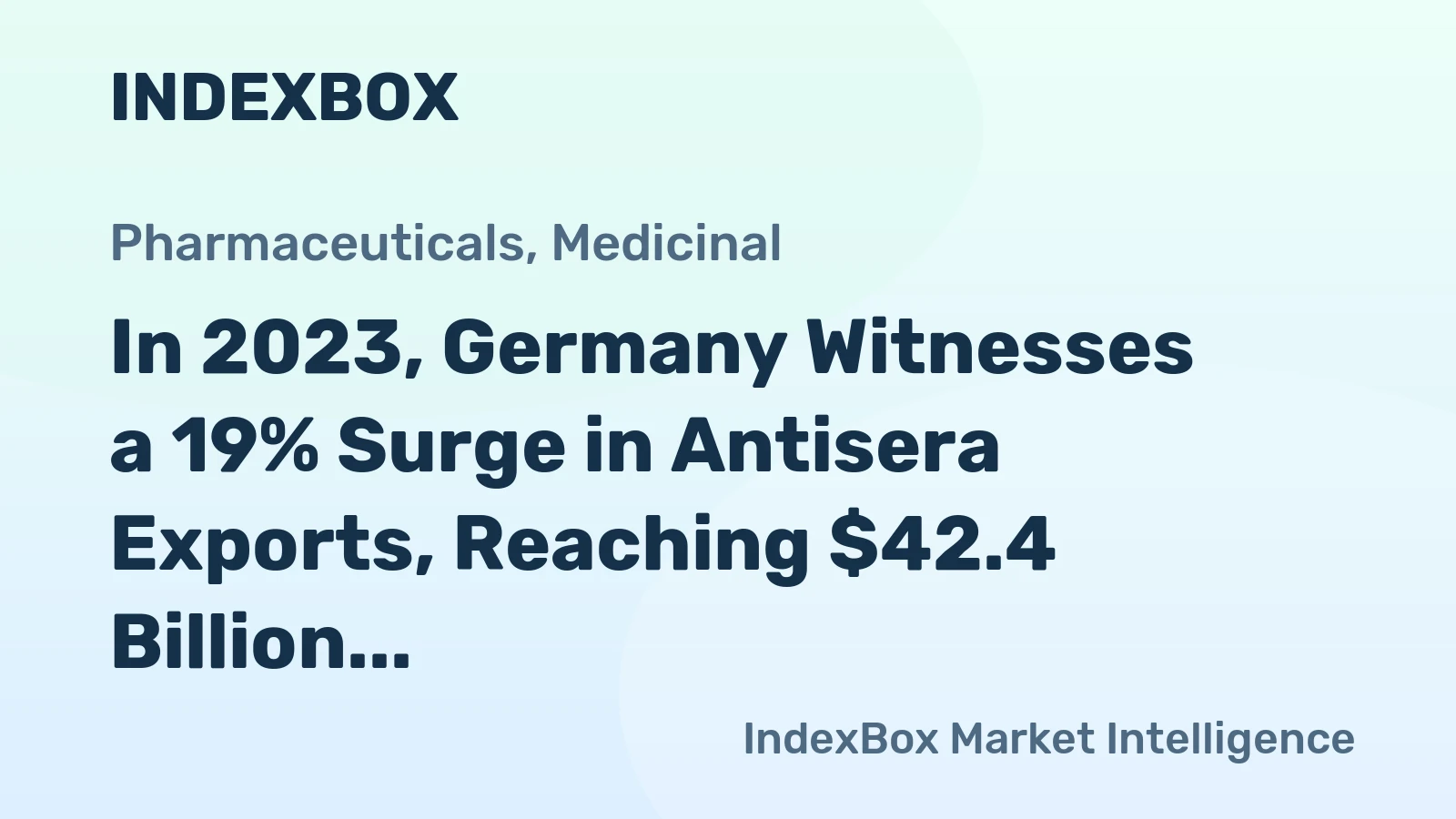 In 2023, Germany Witnesses a 19% Surge in Antisera Exports, Reaching $42.4 Billion
