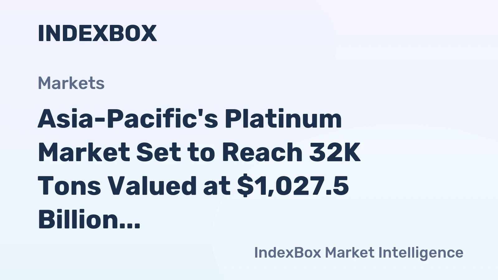 Asia-Pacific's Platinum Market Set to Reach 32K Tons Valued at $1,027.5 Billion by 2035