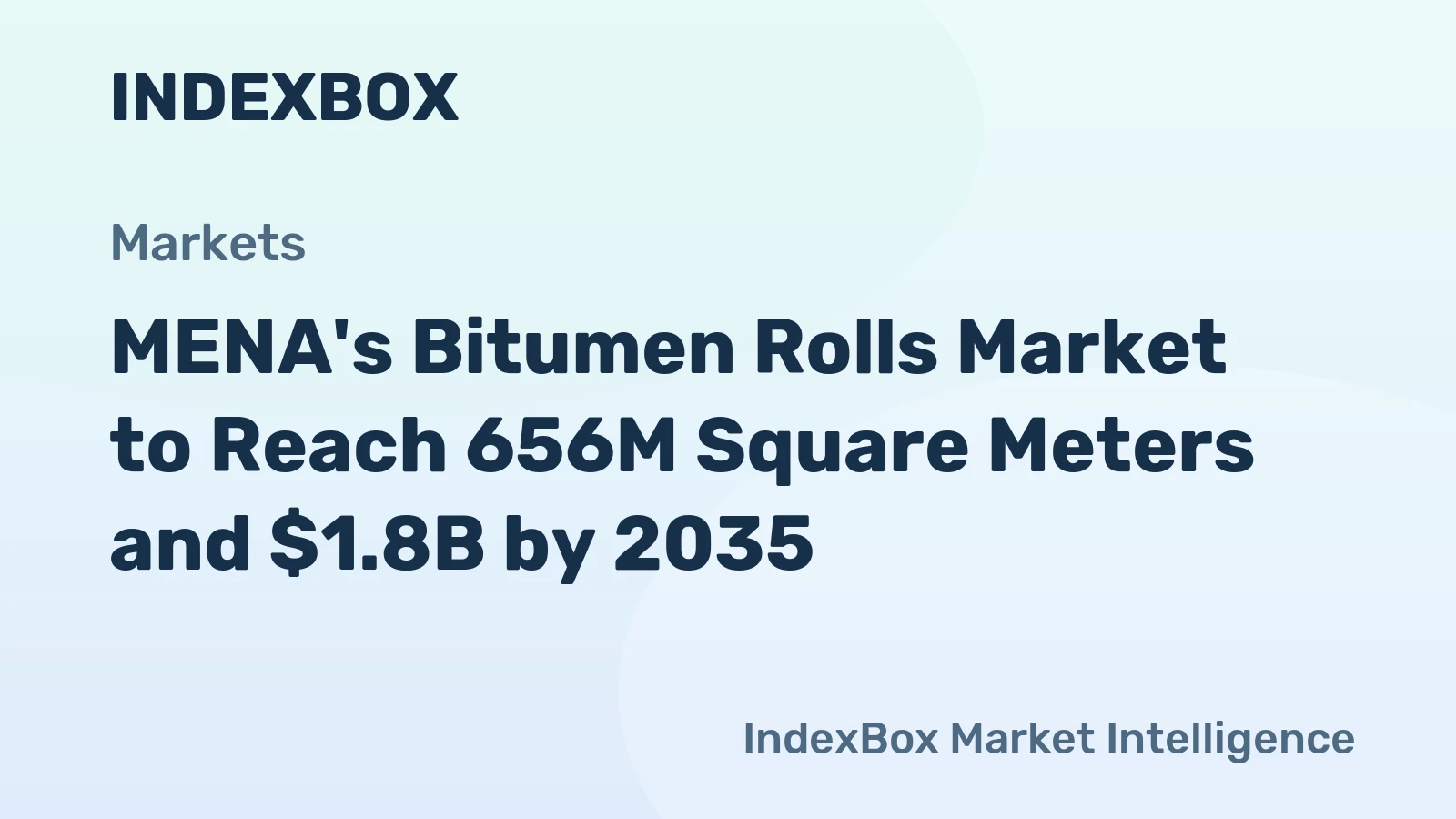 MENA's Bitumen Rolls Market to Reach 656M Square Meters and $1.8B by 2035