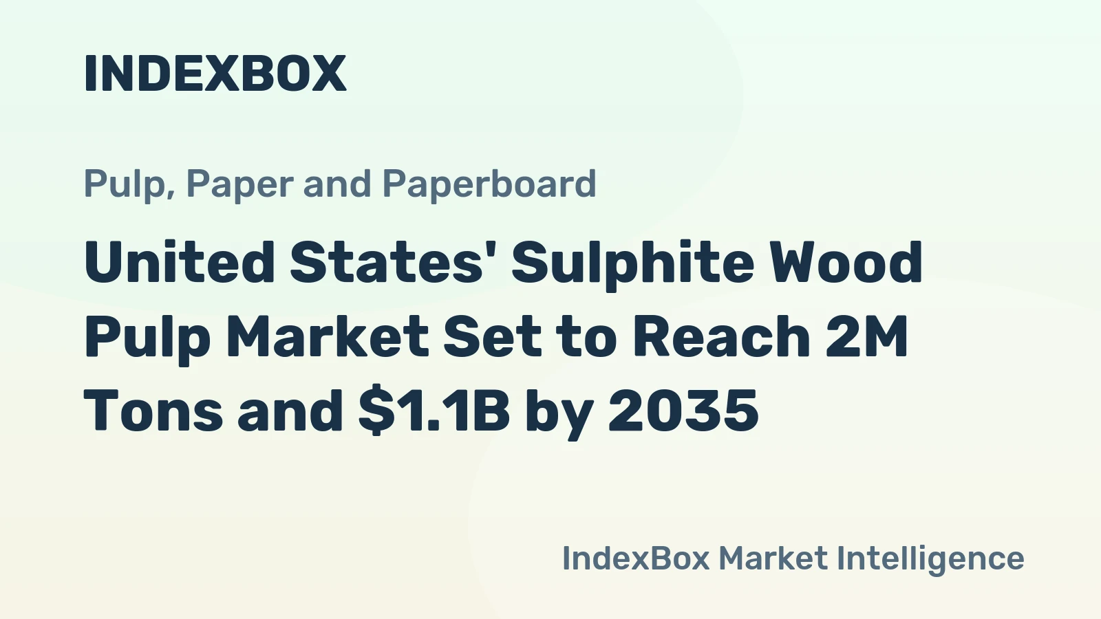 United States' Sulphite Wood Pulp Market Set to Reach 2M Tons and $1.1B by 2035