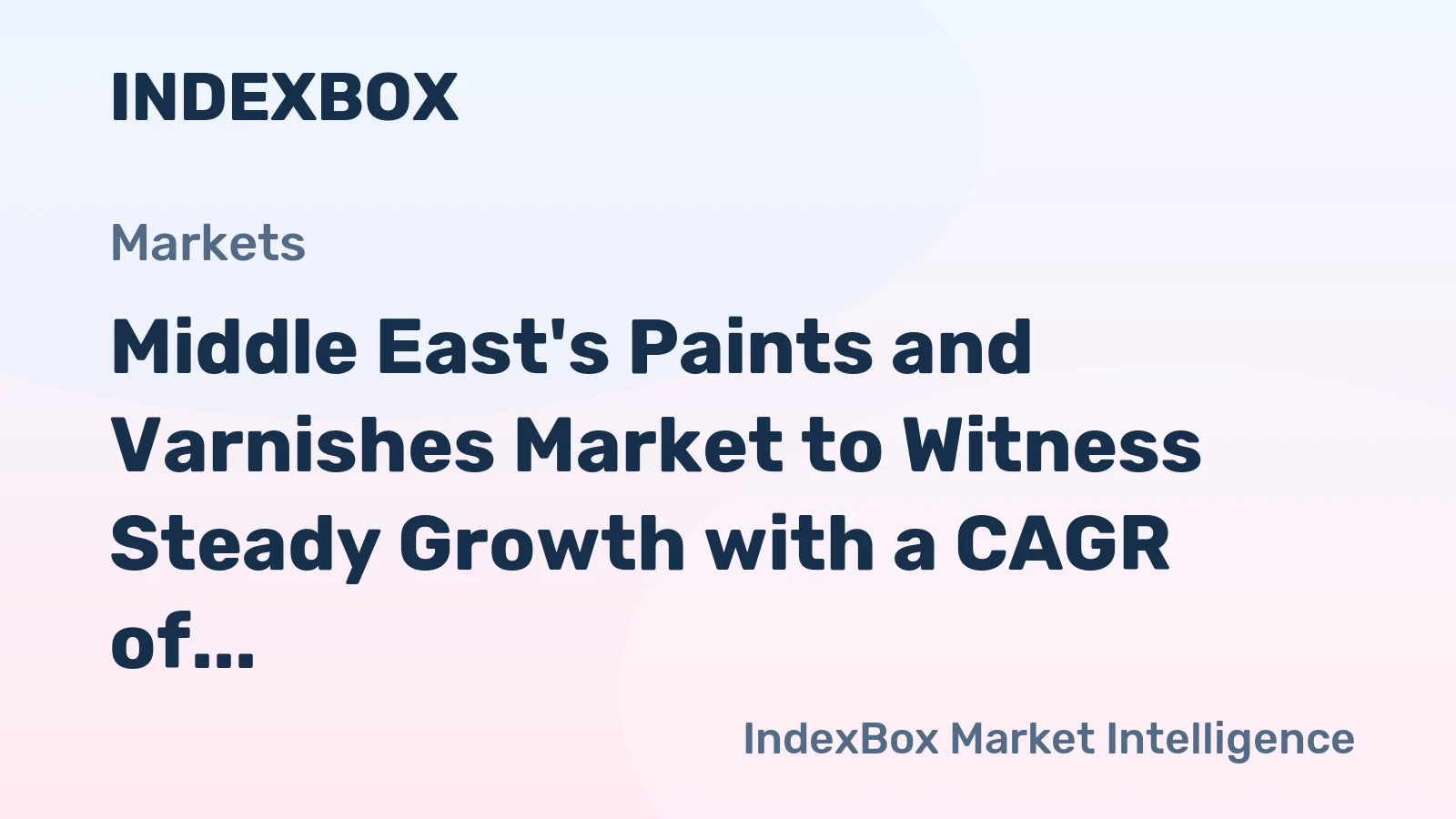 Middle East's Paints and Varnishes Market to Witness Steady Growth with a CAGR of +0.9% over the Next Decade