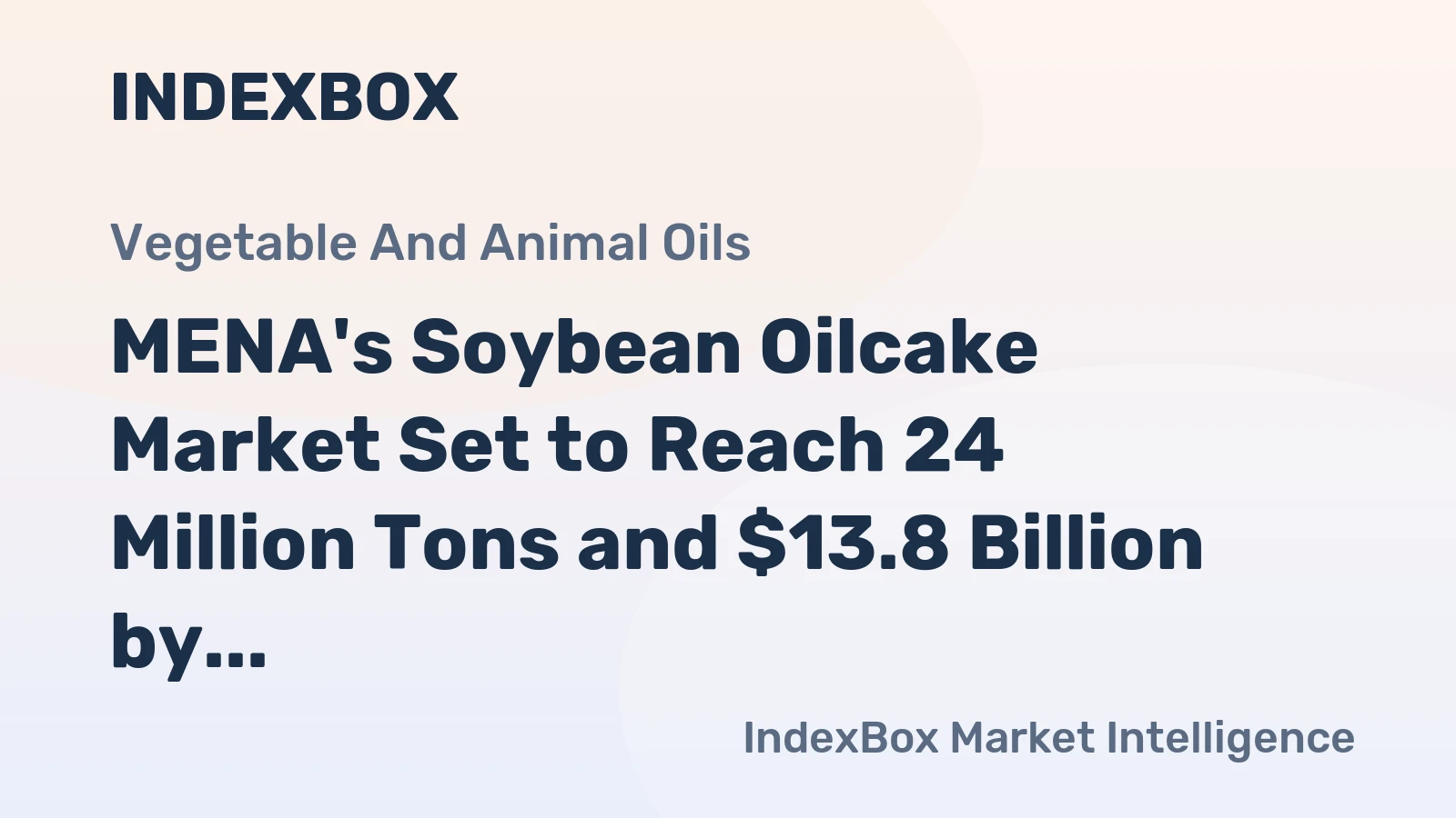 MENA's Soybean Oilcake Market Set to Reach 24 Million Tons and $13.8 Billion by 2035