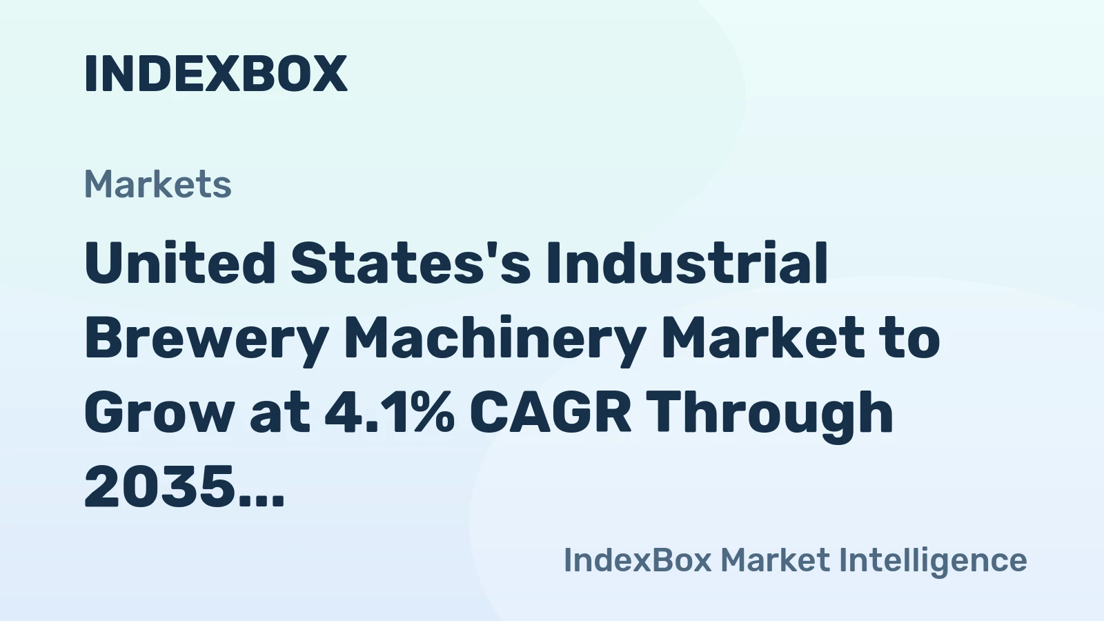 United States's Industrial Brewery Machinery Market to Grow at 4.1% CAGR Through 2035, Reaching $784M in Value