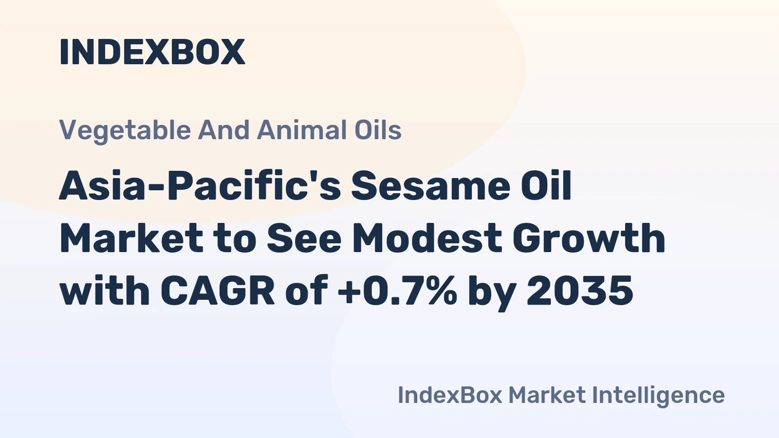 Asia-Pacific's Sesame Oil Market to See Modest Growth with CAGR of +0.7% by 2035