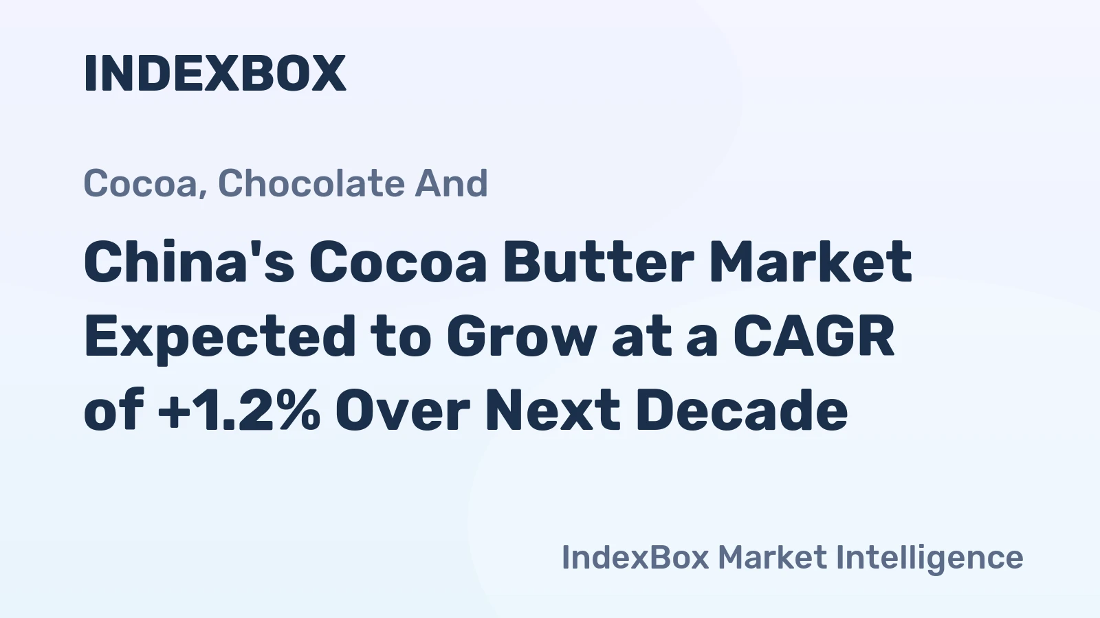 China's Cocoa Butter Market Expected to Grow at a CAGR of +1.2% Over Next Decade