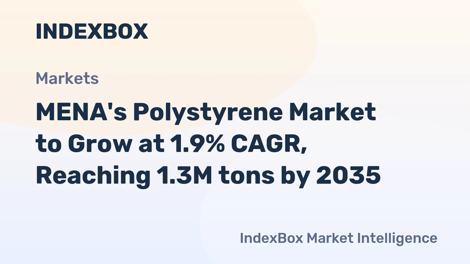 MENA's Polystyrene Market to Grow at 1.9% CAGR, Reaching 1.3M tons by 2035