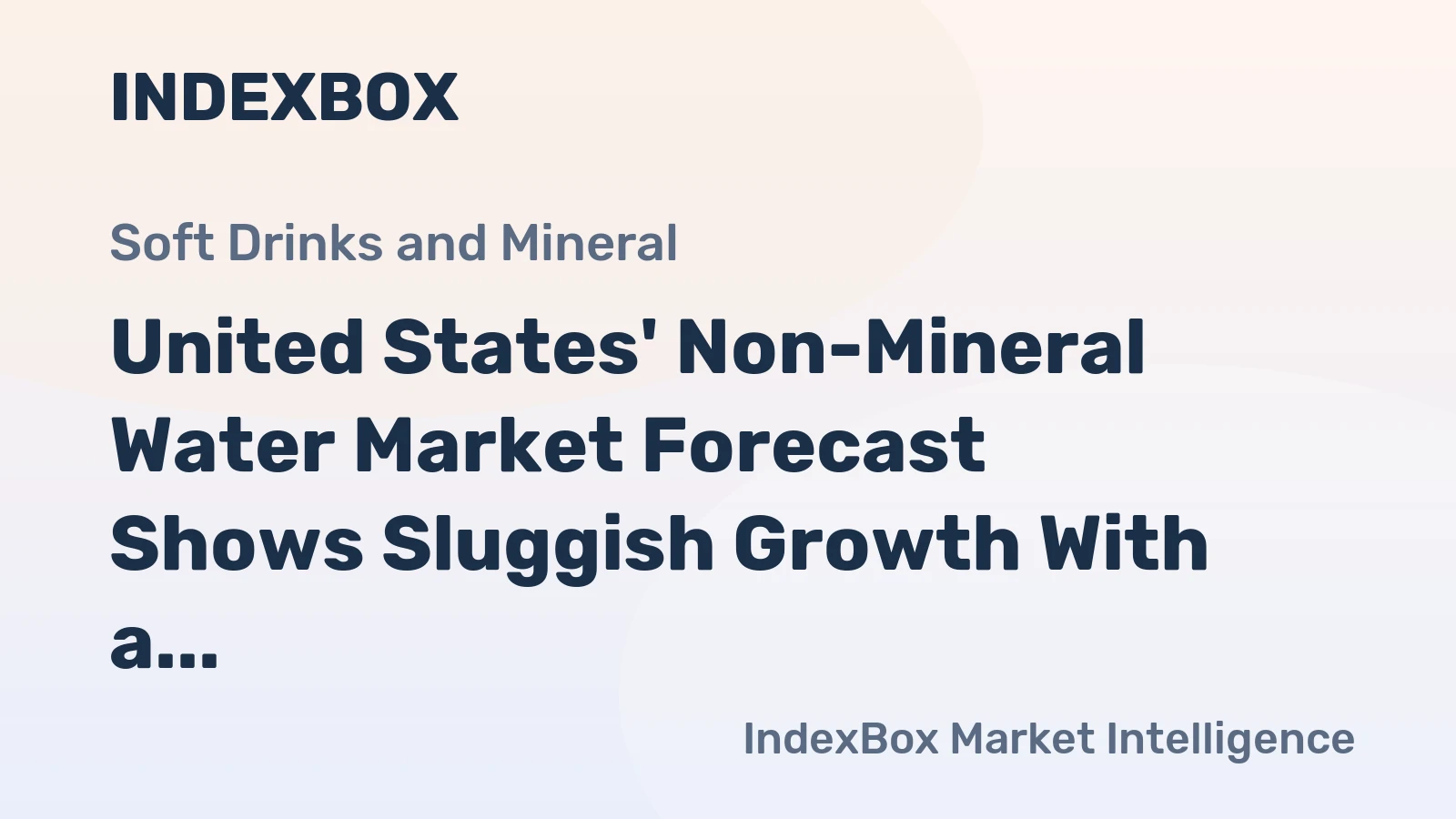 United States' Non-Mineral Water Market Forecast Shows Sluggish Growth With a +0.3% Value CAGR
