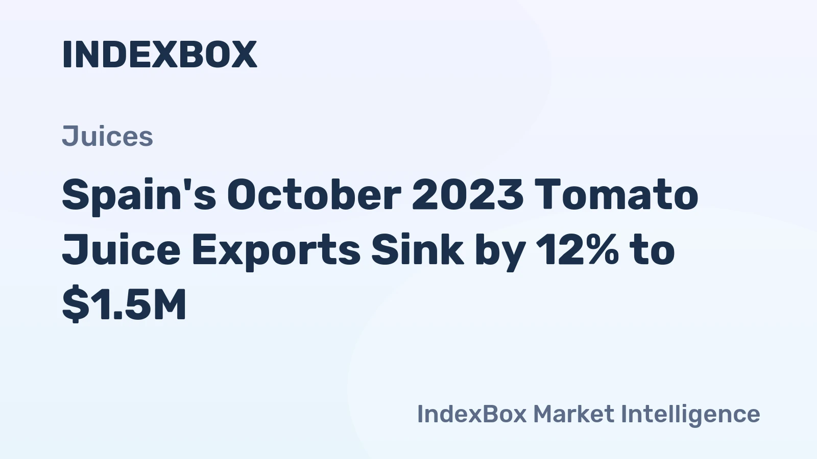 Spain's October 2023 Tomato Juice Exports Sink by 12% to $1.5M