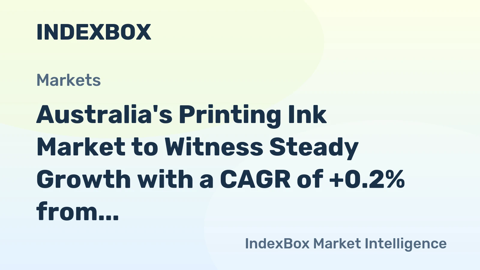 Australia's Printing Ink Market to Witness Steady Growth with a CAGR of +0.2% from 2024 to 2035