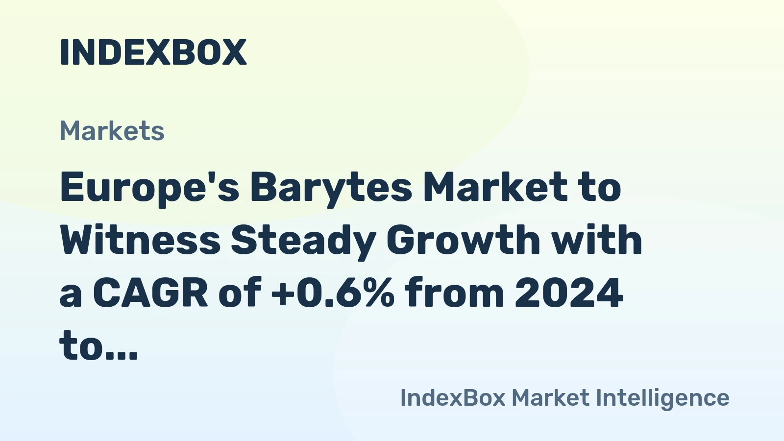 Europe's Barytes Market to Witness Steady Growth with a CAGR of +0.6% from 2024 to 2035