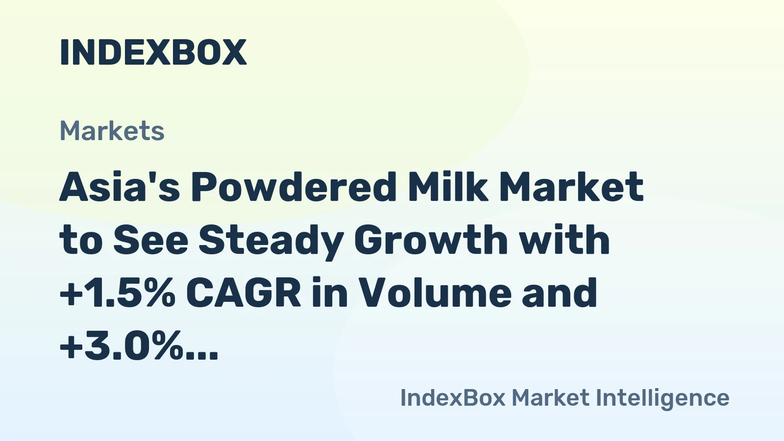 Asia's Powdered Milk Market to See Steady Growth with +1.5% CAGR in Volume and +3.0% CAGR in Value until 2035