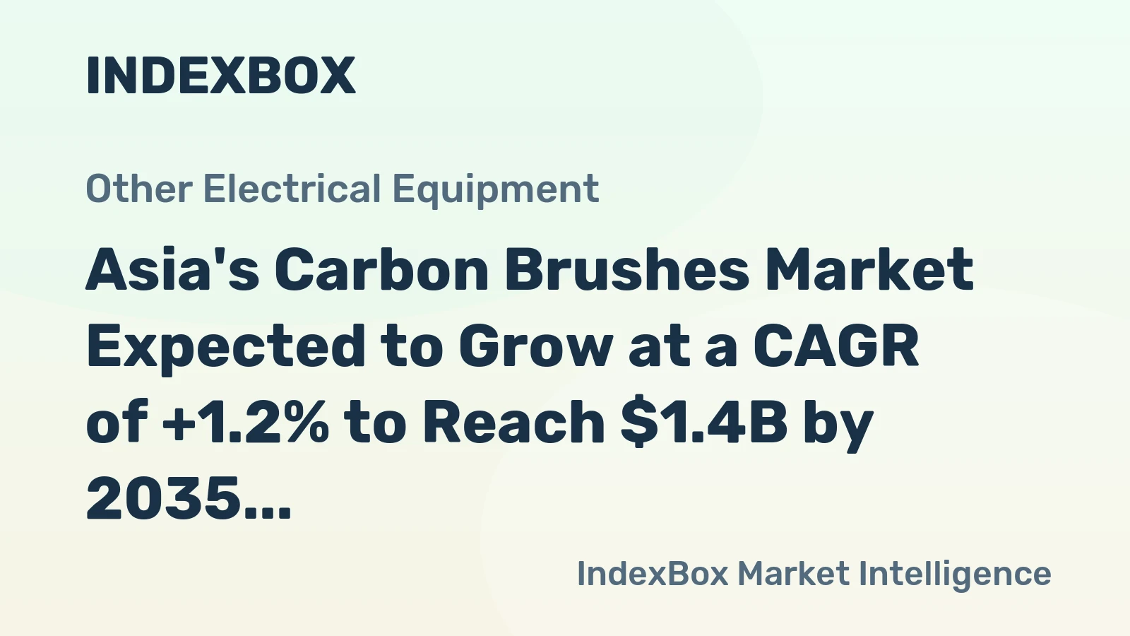 Asia's Carbon Brushes Market Expected to Grow at a CAGR of +1.2% to Reach $1.4B by 2035