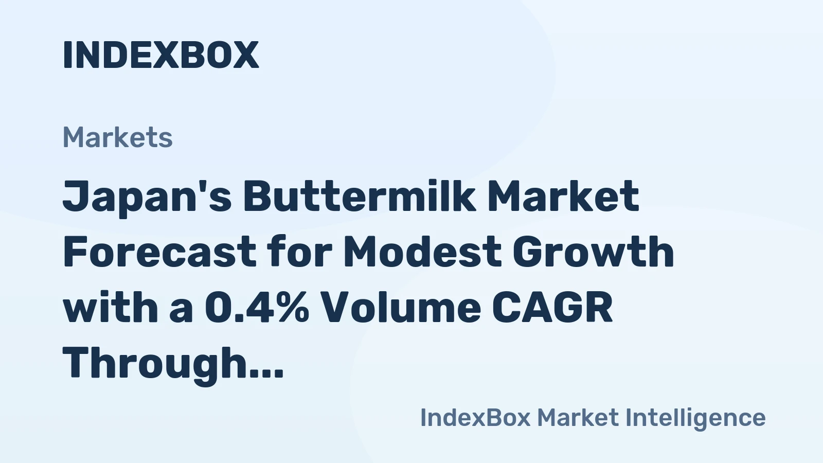 Japan's Buttermilk Market Forecast for Modest Growth with a 0.4% Volume CAGR Through 2035
