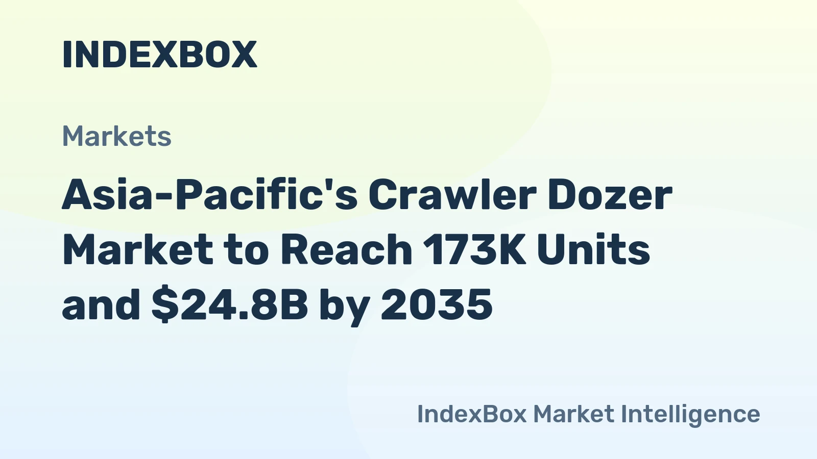 Asia-Pacific's Crawler Dozer Market to Reach 173K Units and $24.8B by 2035