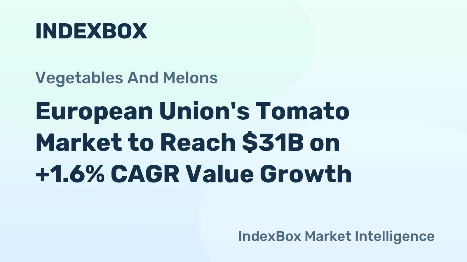 European Union's Tomato Market to Reach $31B on +1.6% CAGR Value Growth