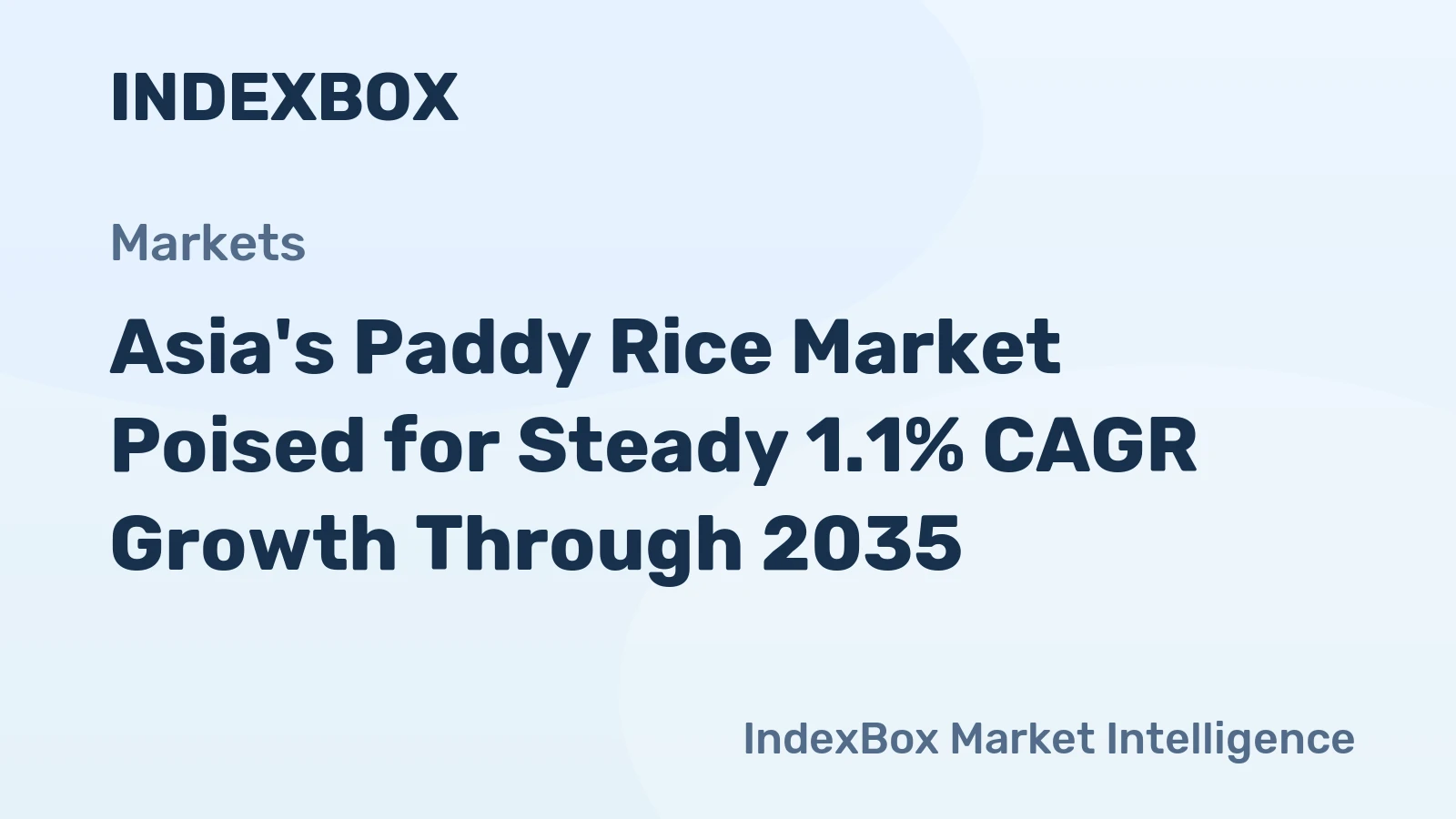 Asia's Paddy Rice Market Poised for Steady 1.1% CAGR Growth Through 2035