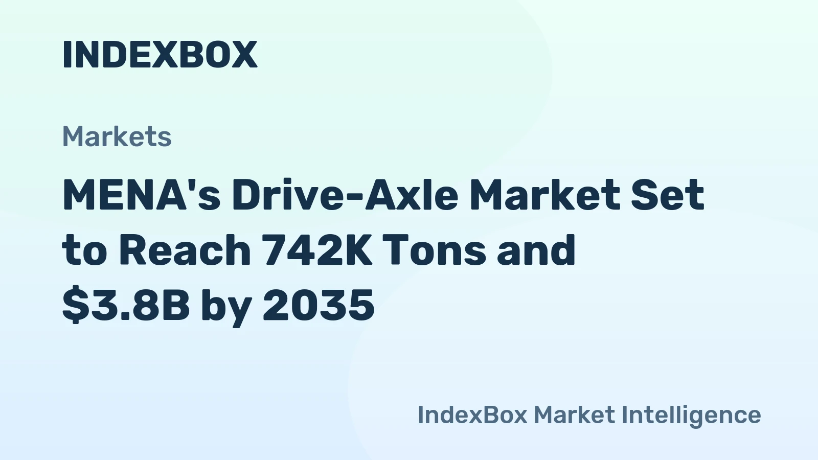 MENA's Drive-Axle Market Set to Reach 742K Tons and $3.8B by 2035