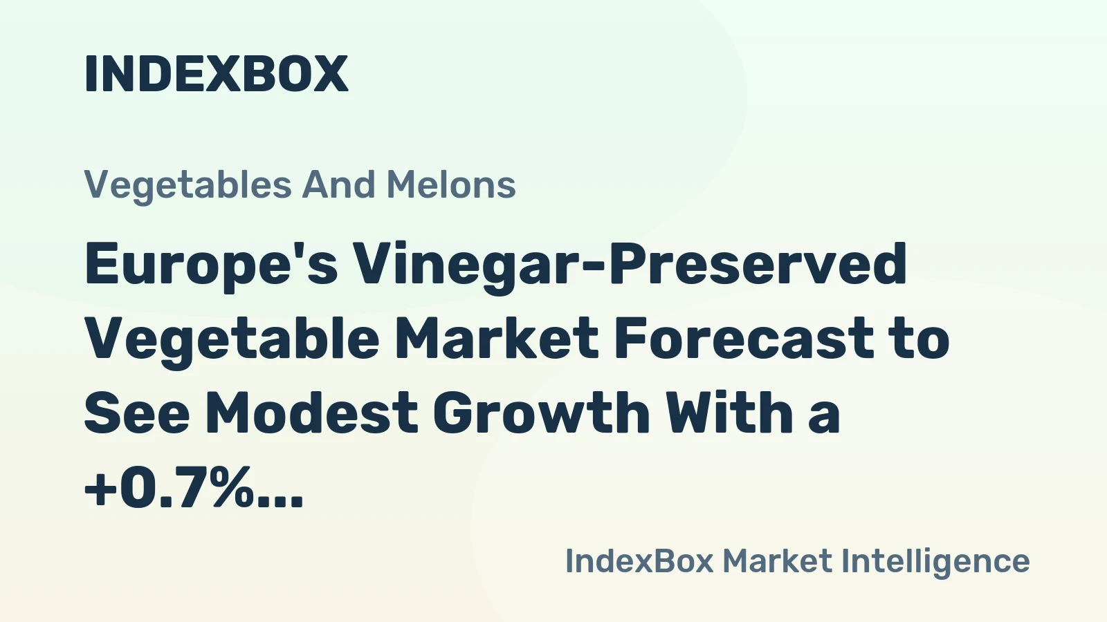 Europe's Vinegar-Preserved Vegetable Market Forecast to See Modest Growth With a +0.7% Volume CAGR Through 2035