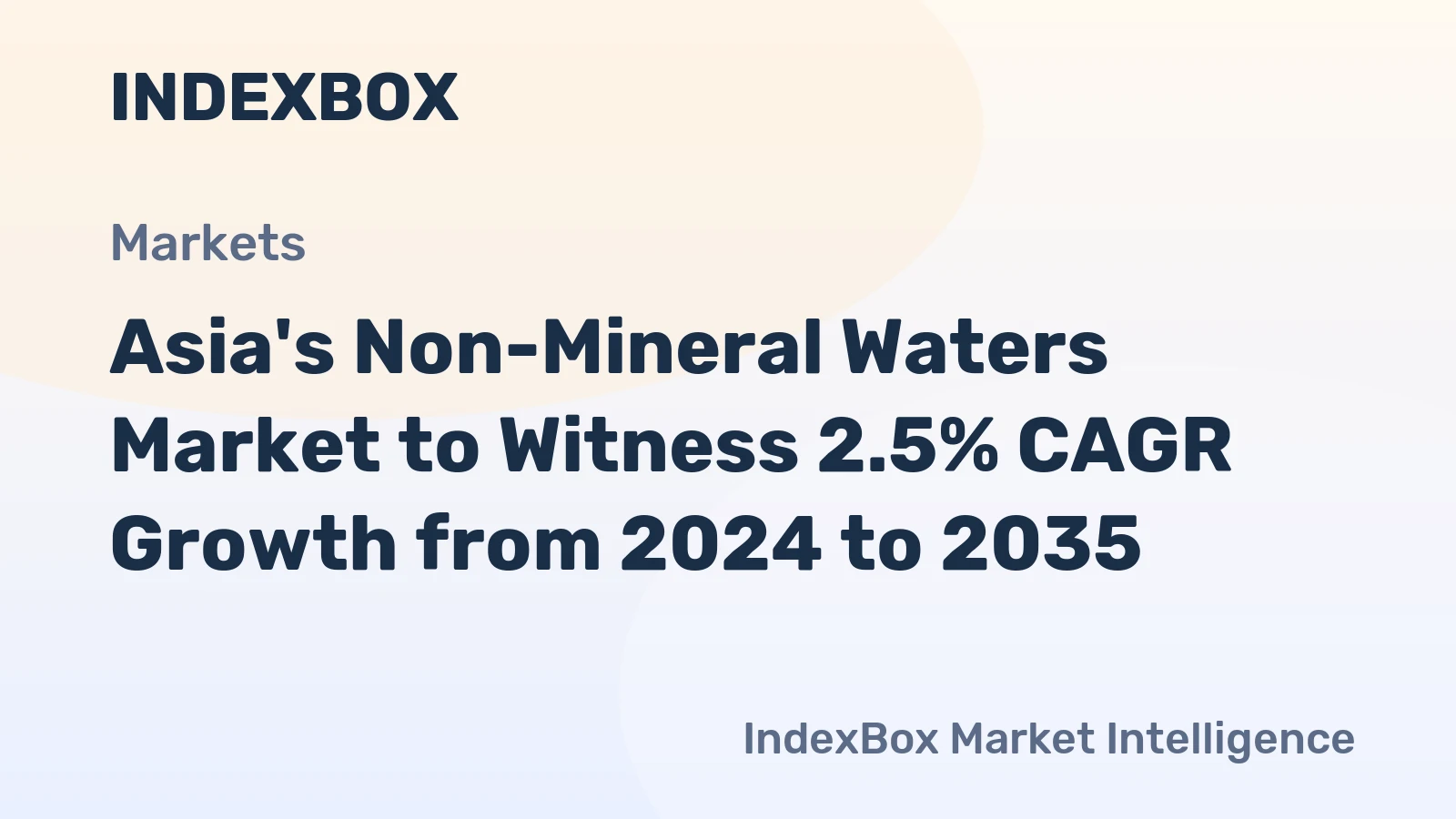 Asia's Non-Mineral Waters Market to Witness 2.5% CAGR Growth from 2024 to 2035
