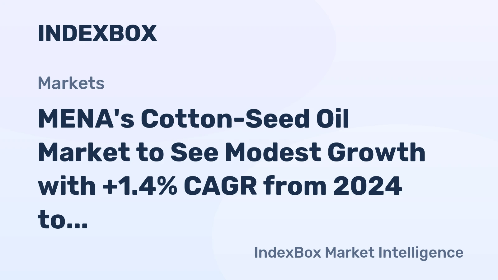 MENA's Cotton-Seed Oil Market to See Modest Growth with +1.4% CAGR from 2024 to 2035