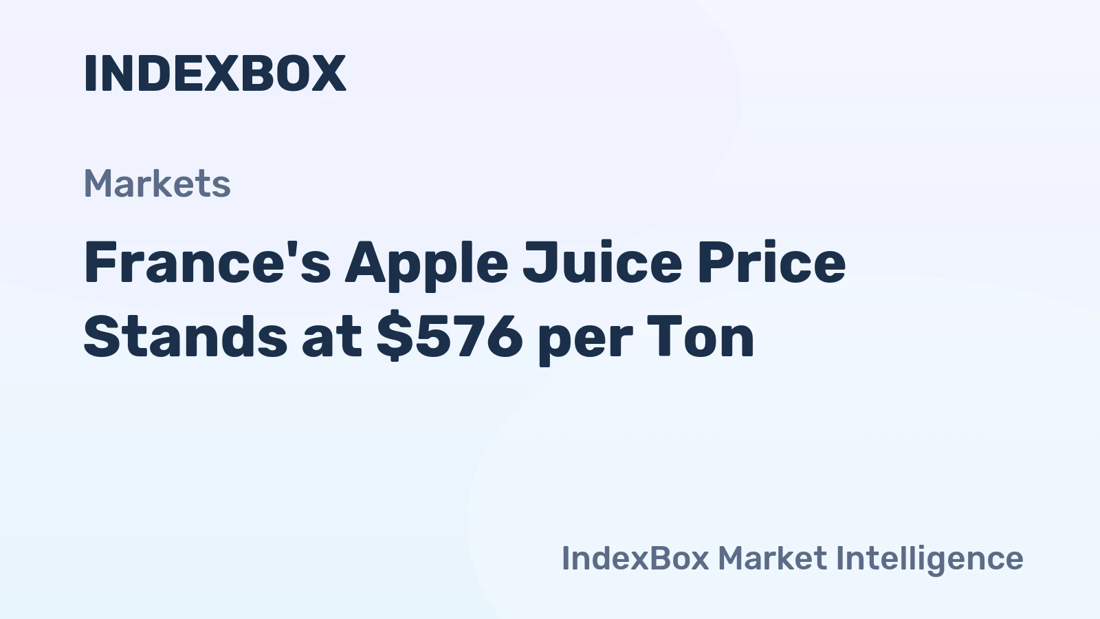 France's Apple Juice Price Stands at $576 per Ton