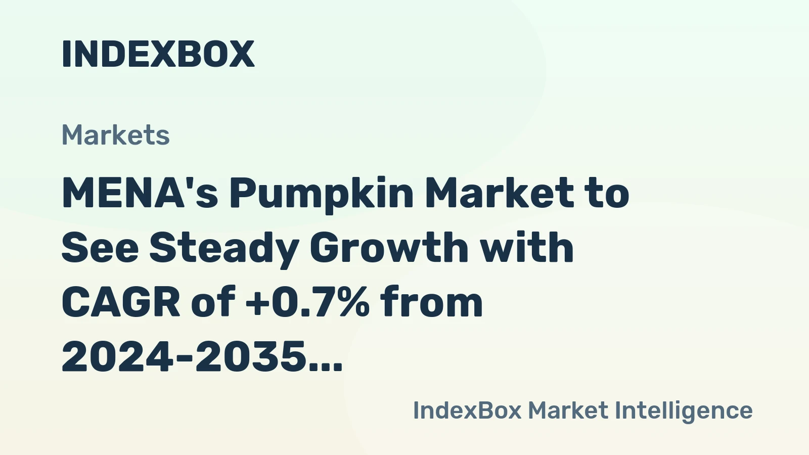 MENA's Pumpkin Market to See Steady Growth with CAGR of +0.7% from 2024-2035