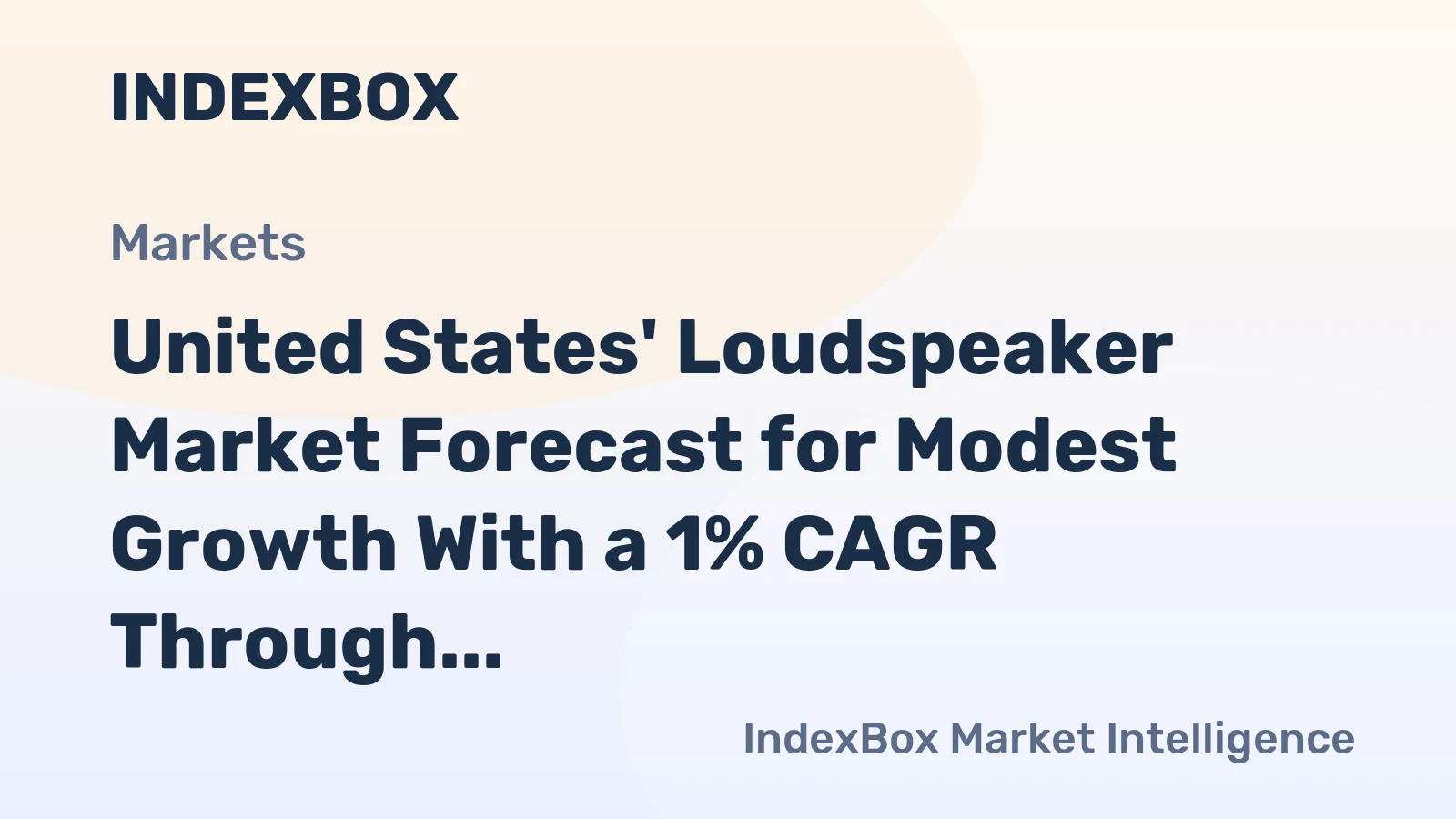 United States' Loudspeaker Market Forecast for Modest Growth With a 1% CAGR Through 2035