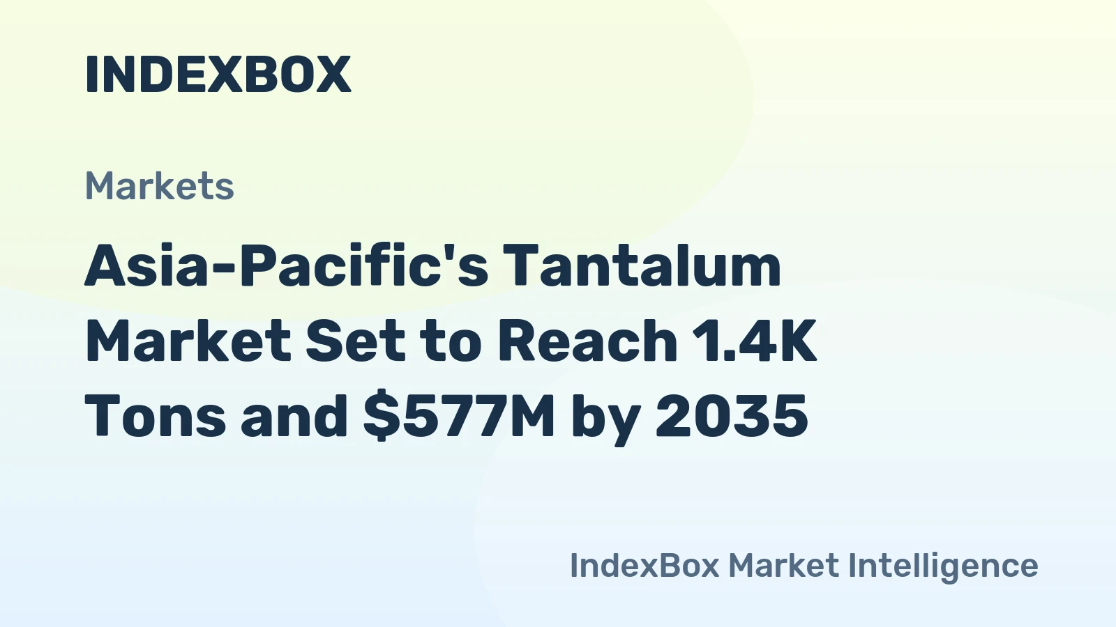 Asia-Pacific's Tantalum Market Set to Reach 1.4K Tons and $577M by 2035
