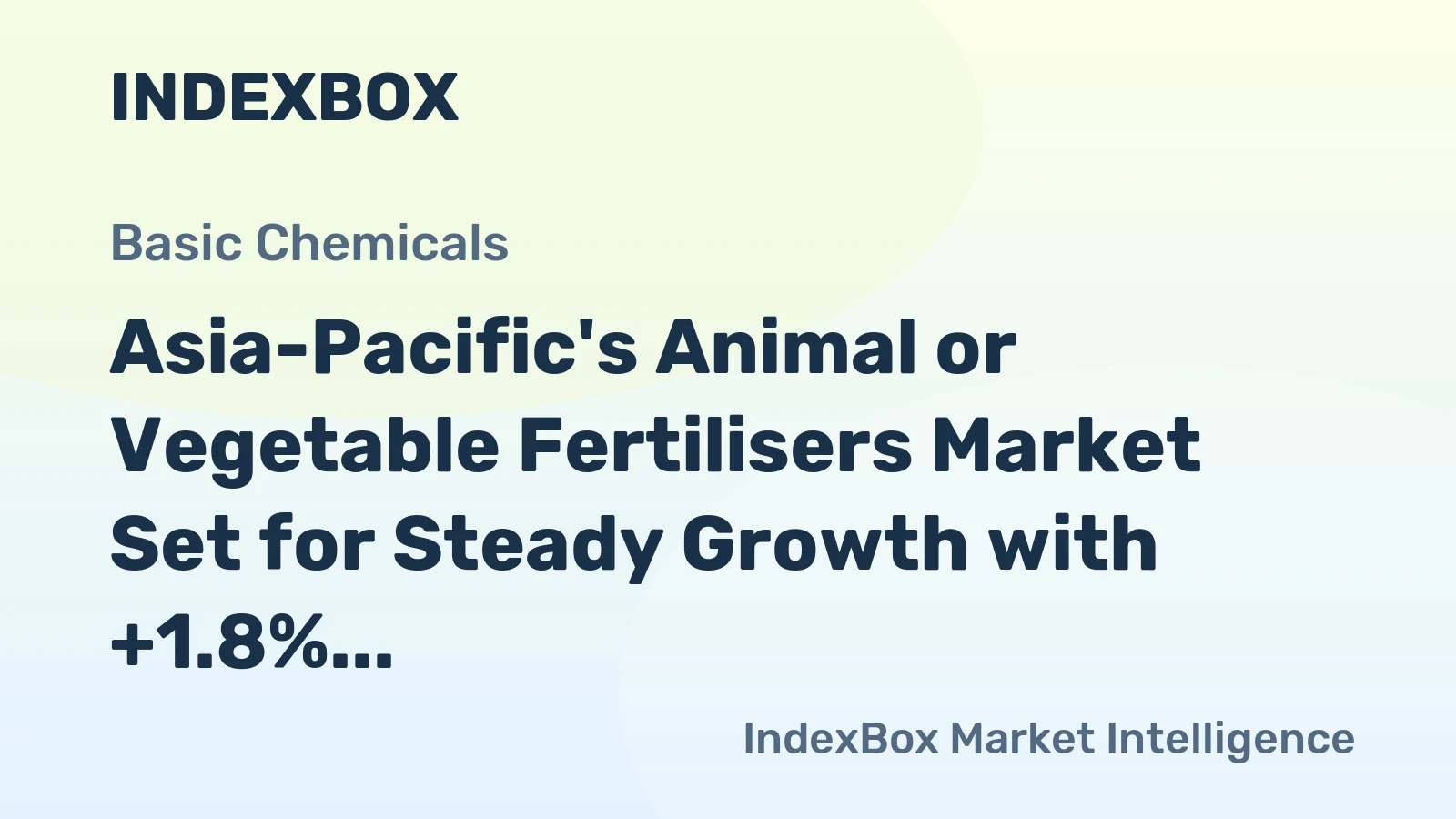 Asia-Pacific's Animal or Vegetable Fertilisers Market Set for Steady Growth with +1.8% CAGR in Value