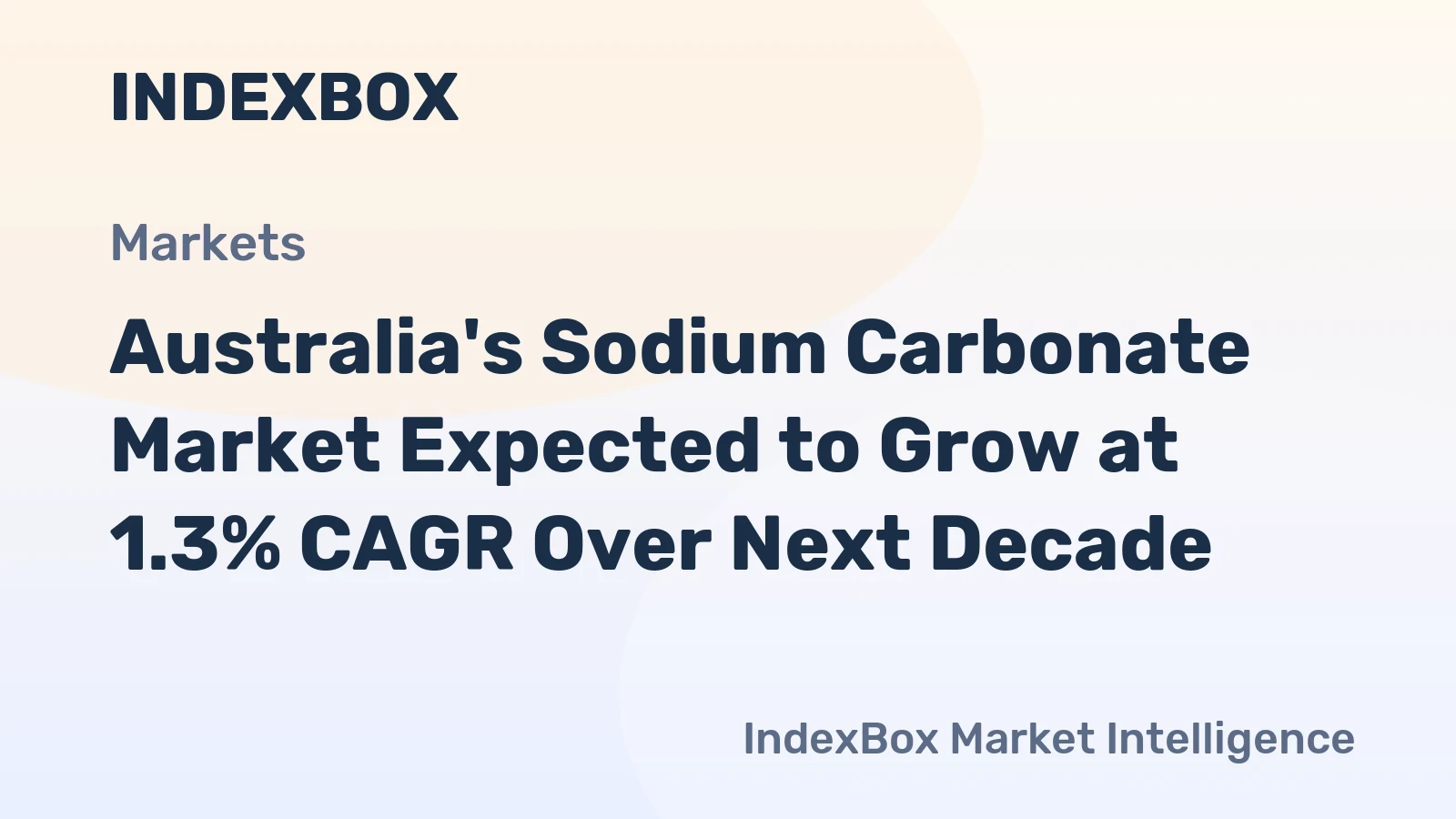 Australia's Sodium Carbonate Market Expected to Grow at 1.3% CAGR Over Next Decade