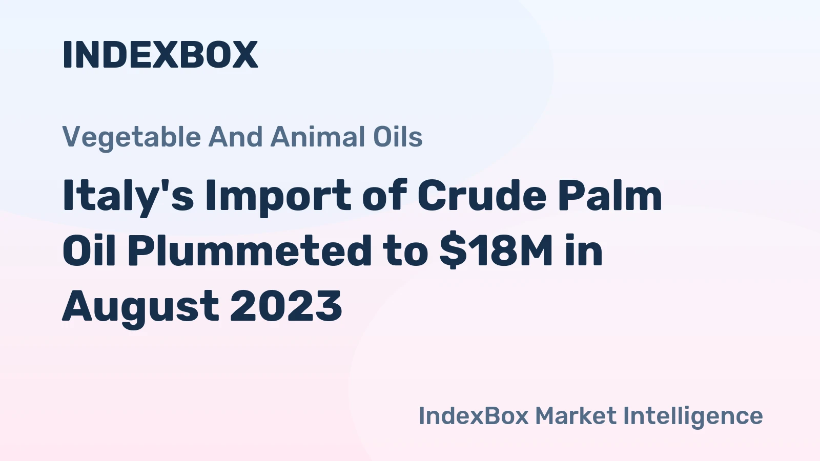 Italy's Import of Crude Palm Oil Plummeted to $18M in August 2023