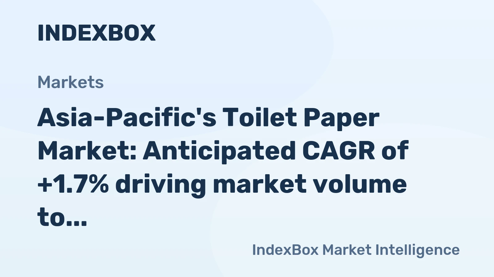 Asia-Pacific's Toilet Paper Market: Anticipated CAGR of +1.7% driving market volume to 72M tons by 2035