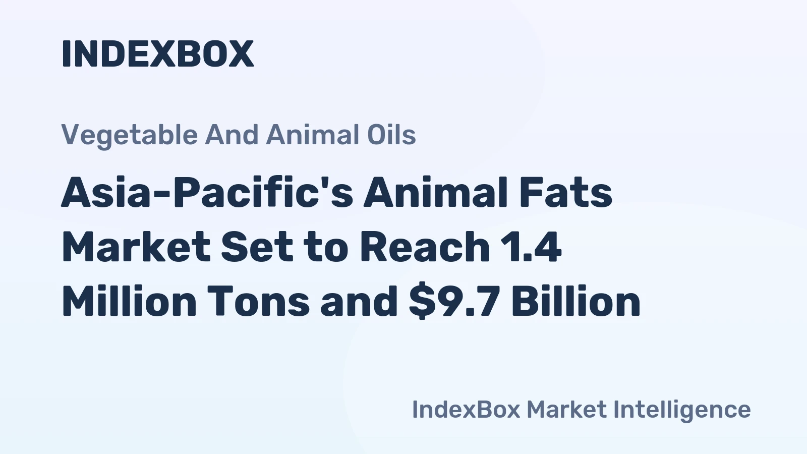 Asia-Pacific's Animal Fats Market Set to Reach 1.4 Million Tons and $9.7 Billion