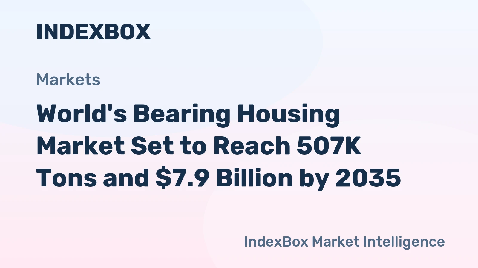 World's Bearing Housing Market Set to Reach 507K Tons and $7.9 Billion by 2035