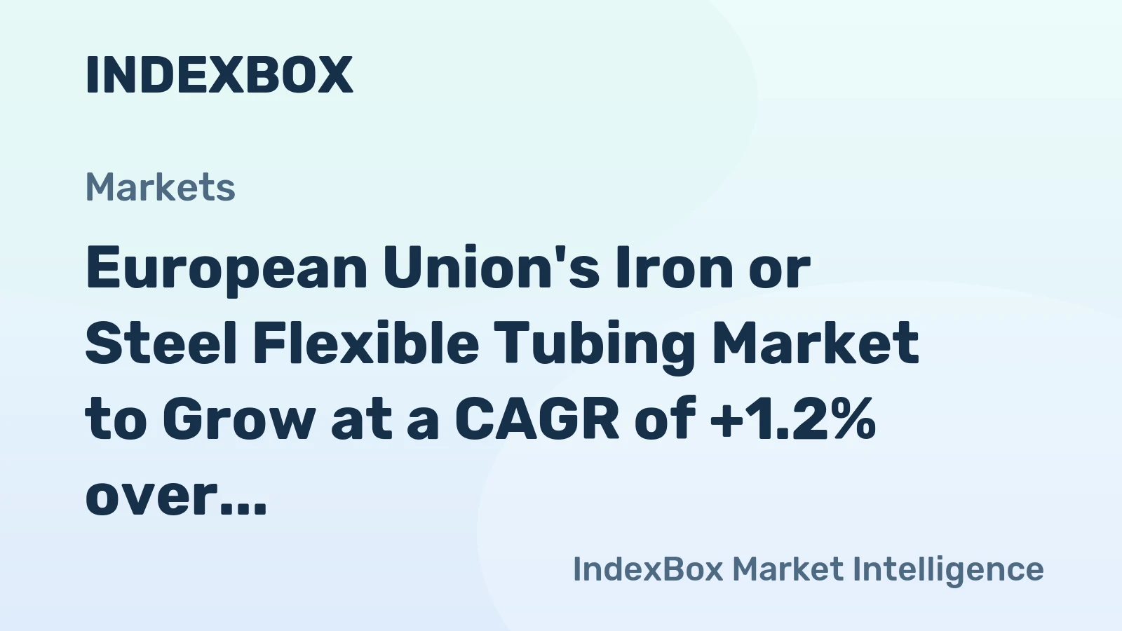 European Union's Iron or Steel Flexible Tubing Market to Grow at a CAGR of +1.2% over the Next Decade