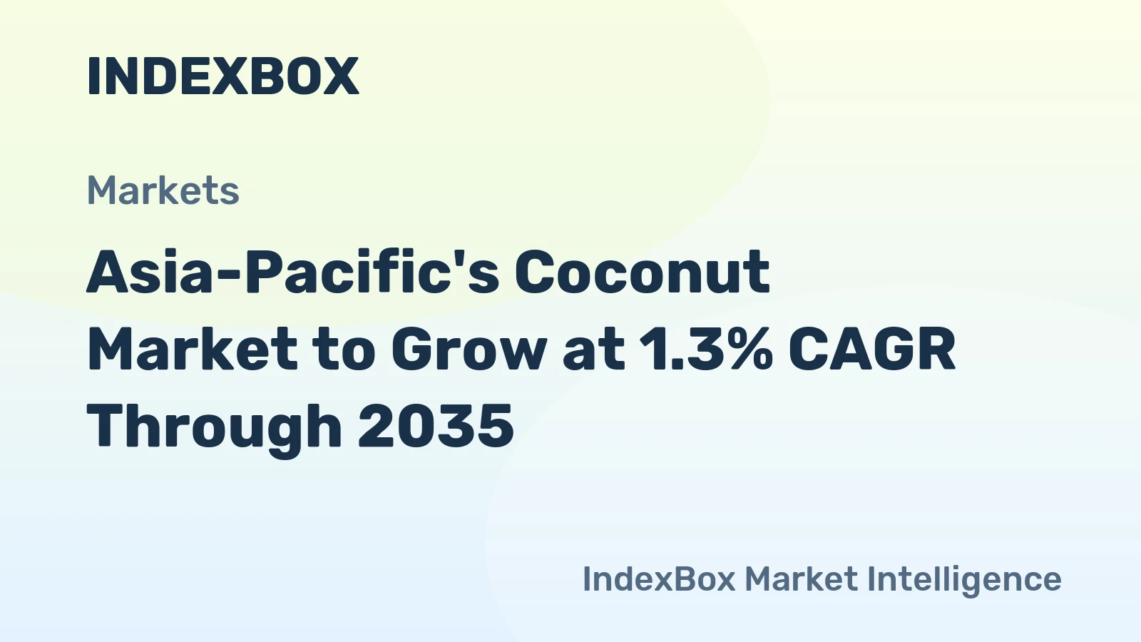 Asia-Pacific's Coconut Market to Grow at 1.3% CAGR Through 2035